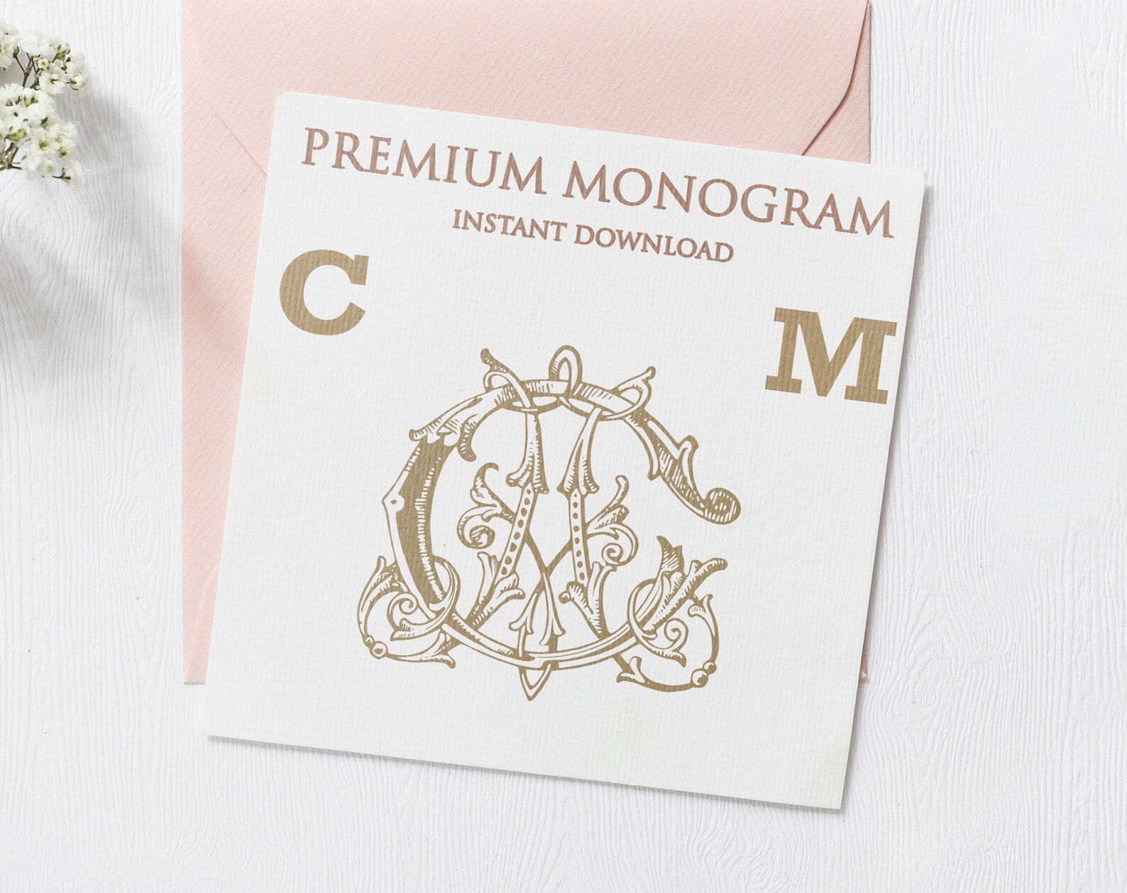 CM MC Wedding Duogram Wedding Monogram Wedding Logo | Etsy