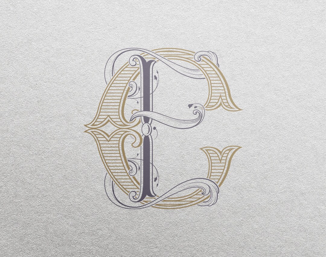 EC Wedding Monogram: Elegant Initial Logo (digital Download) - Etsy