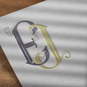 Wedding Monogram or Personal Logo With Initials EJ | Color Editable ...