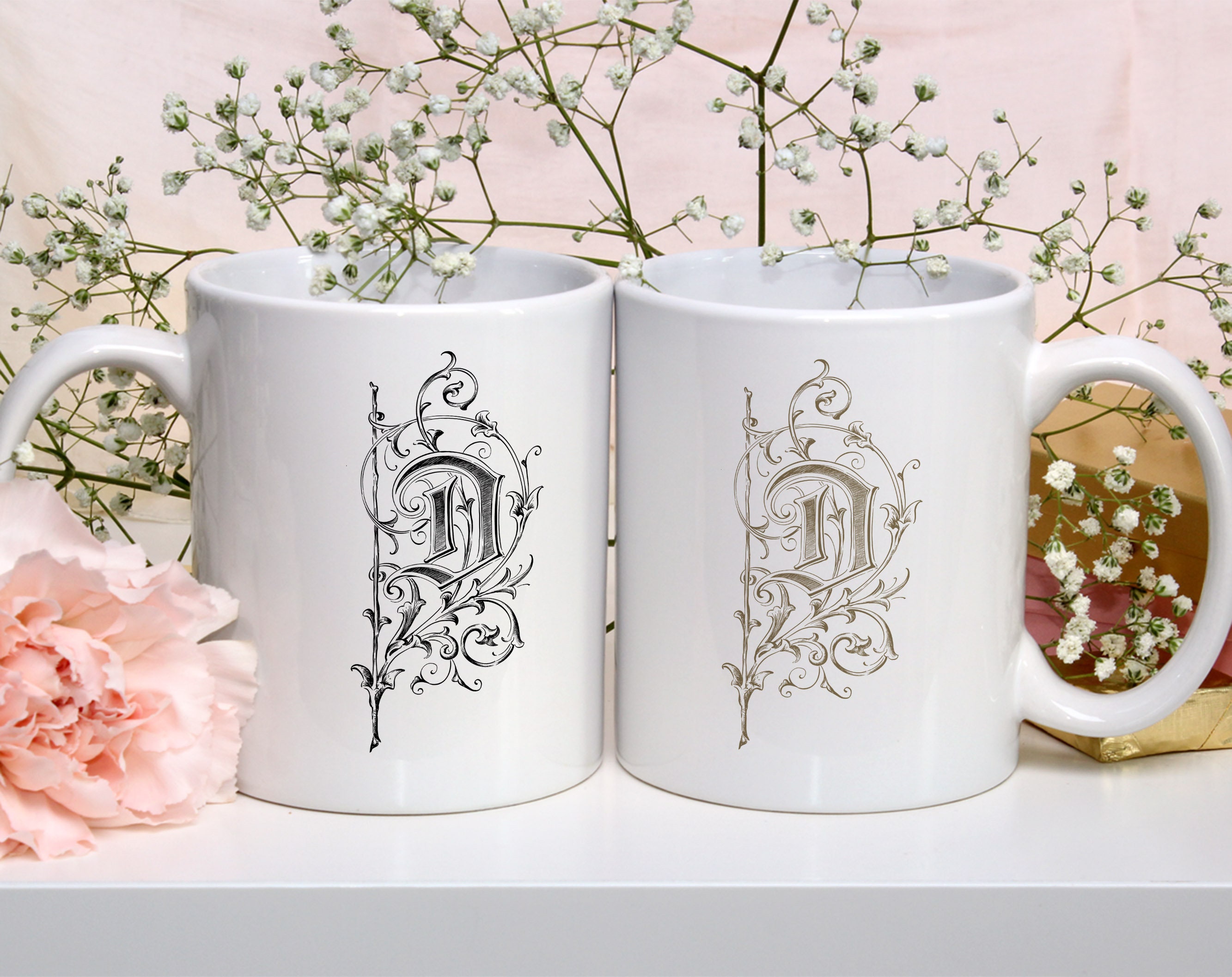 Victorian Era Monogram - Single Letter D, Vintage One Letter Monogram ...