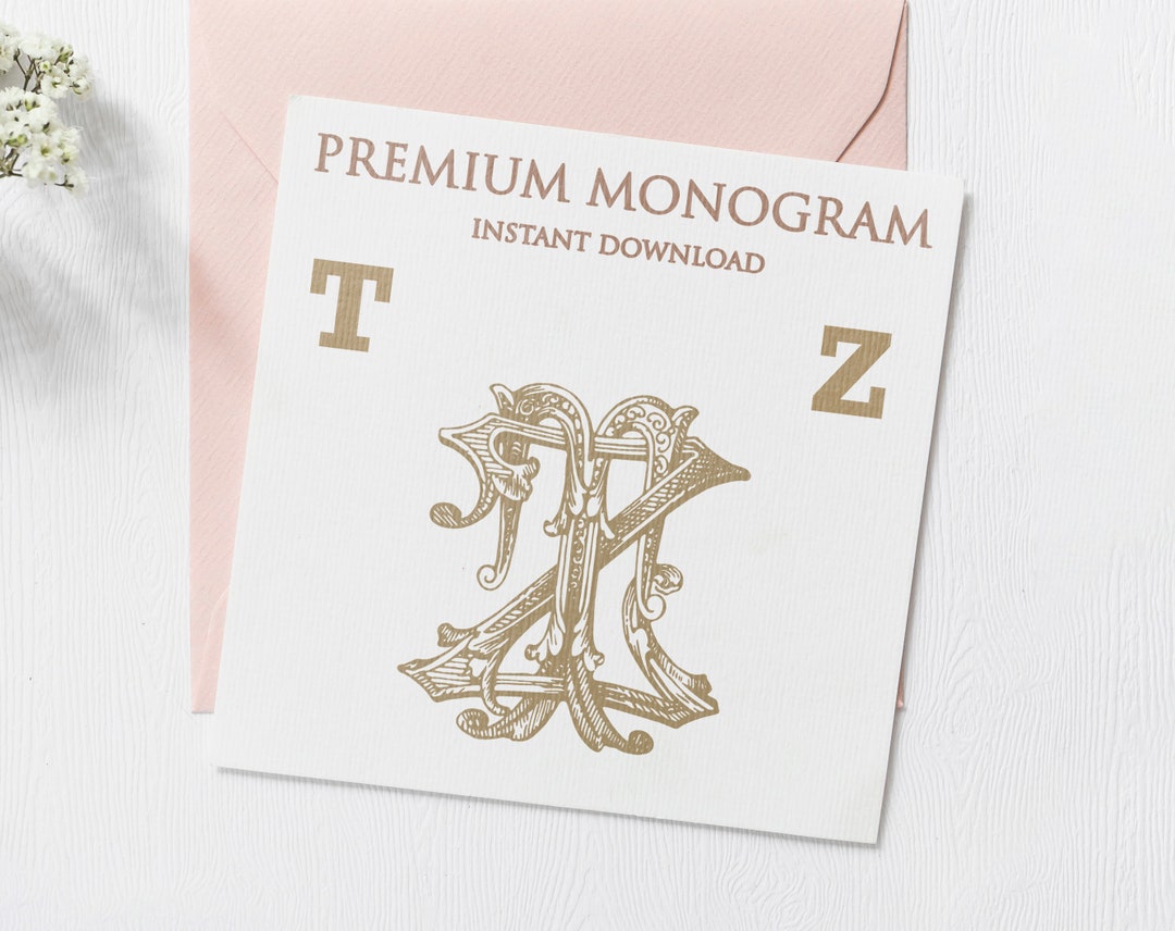 TZ ZT Wedding Duogram, Wedding Monogram | Wedding Logo | Invitation ...
