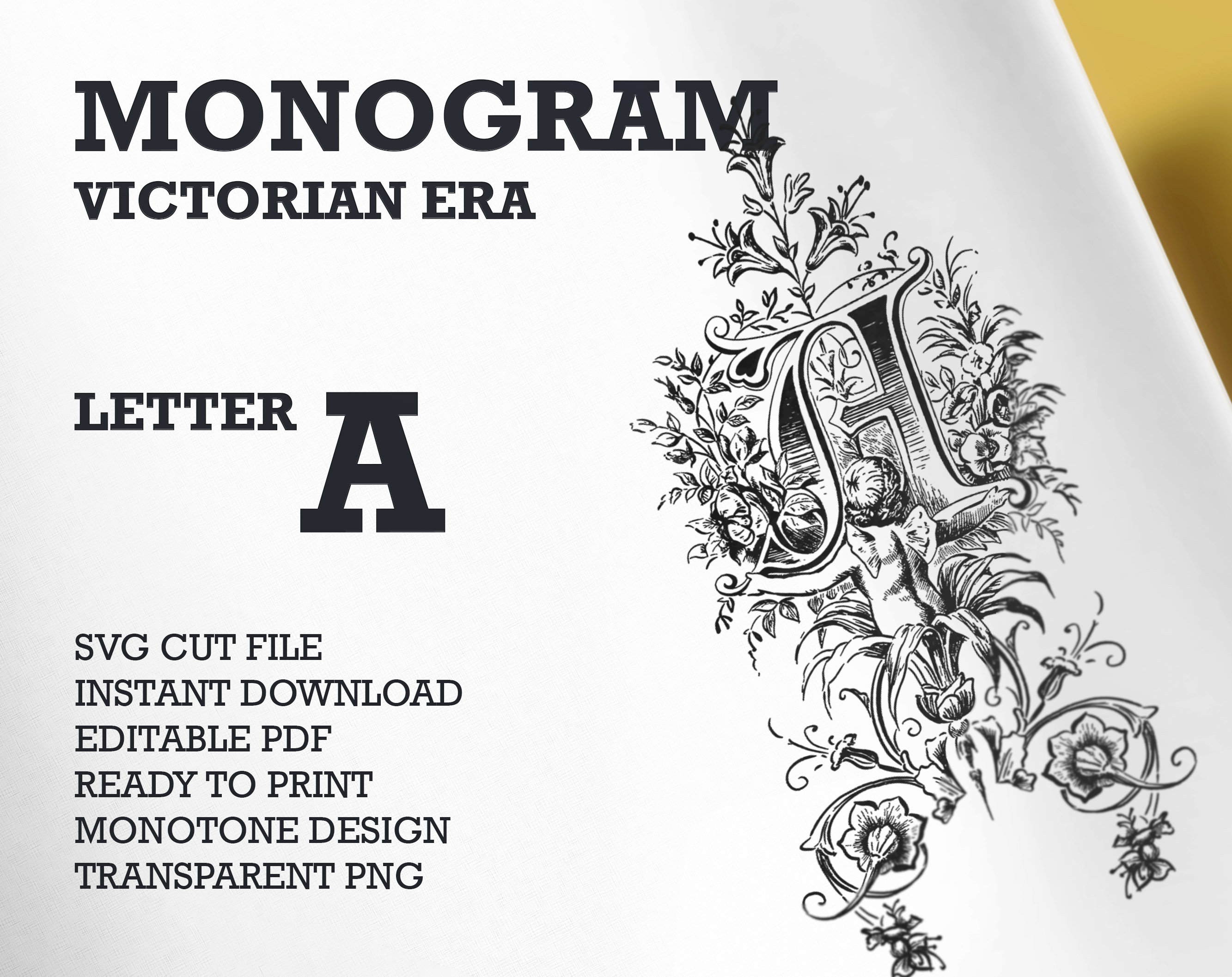 Victorian Era Monogram Single Letter A Vintage One Letter | Etsy