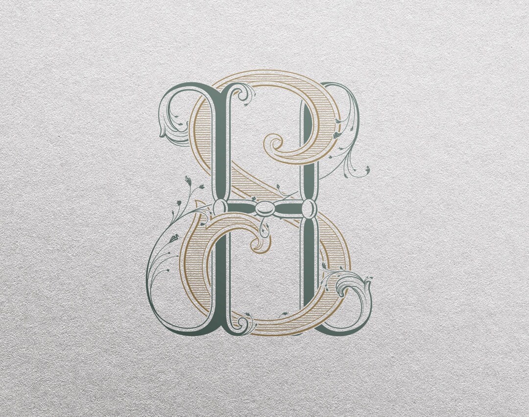 2-letter Monogram (HS) | Digital Download Only - Wedding Monogram SVG ...