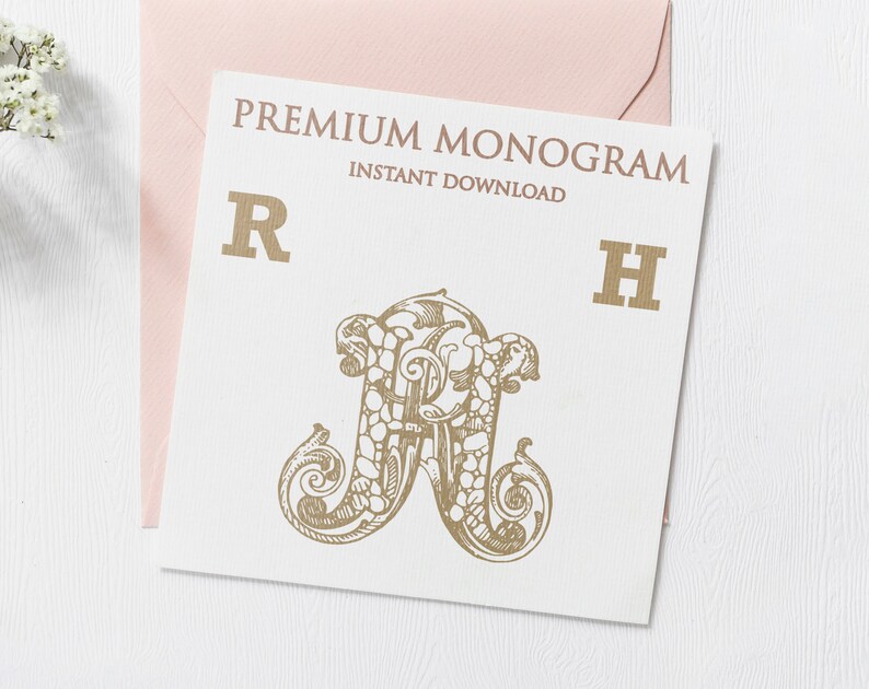 RH HR Wedding Duogram, Wedding Monogram | Wedding Logo | Invitation ...