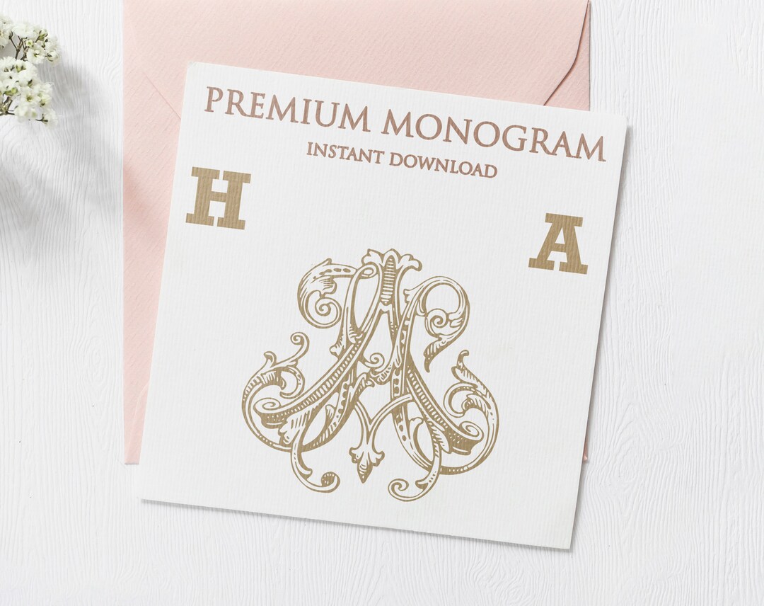 HA AH Wedding Duogram, Wedding Monogram | Wedding Logo | Invitation ...