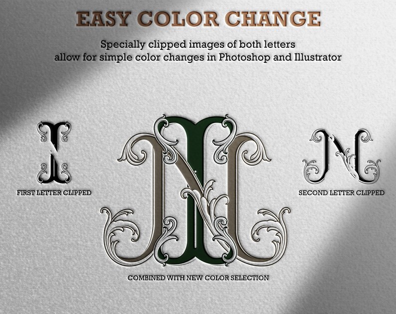 2 Letter Monogram With Letters IN Digital Download Wedding - Etsy