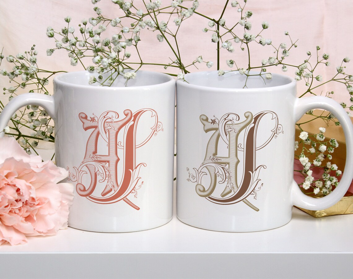 2 Letter Monogram With Letters AJ Digital Download Wedding - Etsy