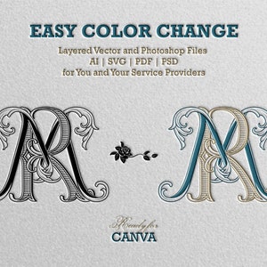 Wedding Monogram SVG - MR | Letters M & R Are Combined as a Color ...