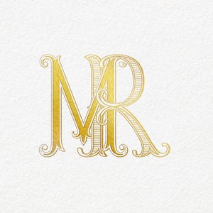 Wedding Monogram (MR): Elegant Initial Logo (digital Download) - Etsy