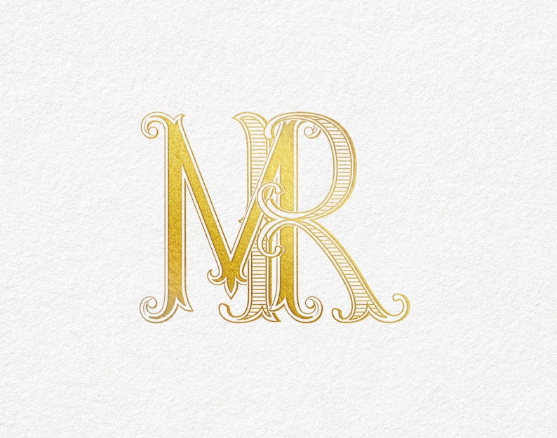 Wedding Monogram (MR): Elegant Initial Logo (digital Download) - Etsy