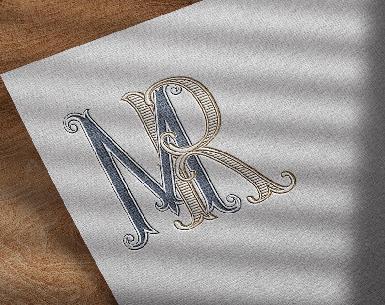 Wedding Monogram (MR): Elegant Initial Logo (digital Download) - Etsy