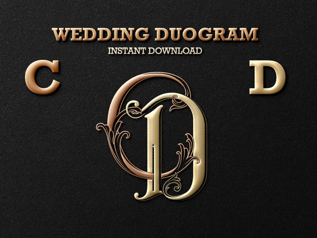 2 Letter Monogram With Letters CD | Digital Download - Wedding Monogram ...