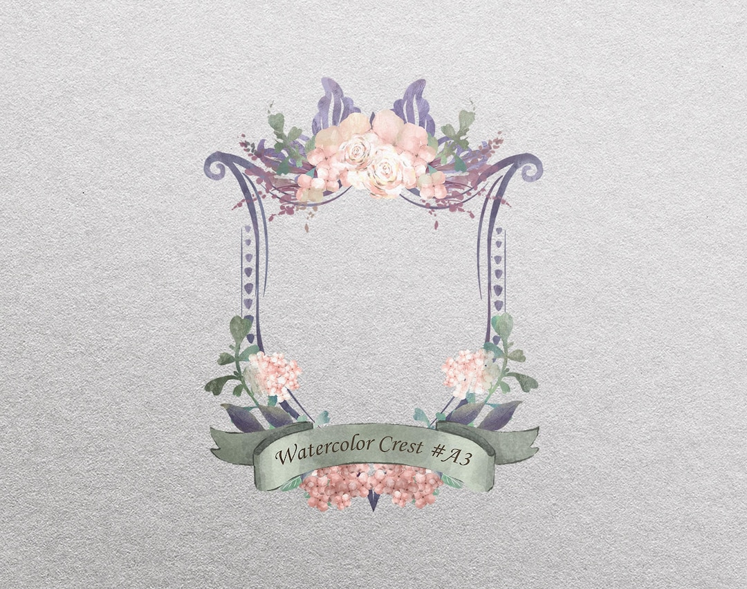 Watercolor Crest #A3| Wedding Invitation Centerpiece or Photo Frame - A ...