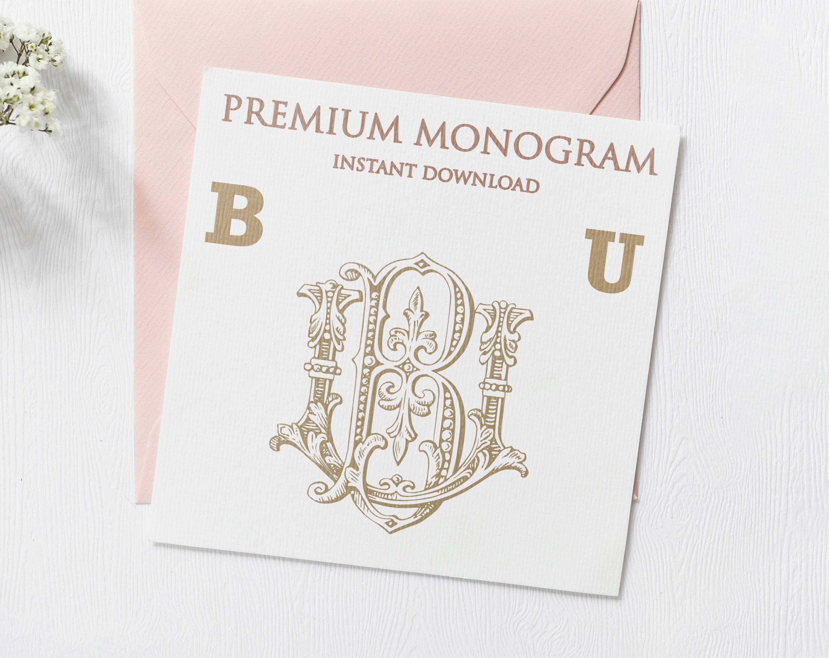 BU UB Wedding Duogram Wedding Monogram Wedding Logo | Etsy