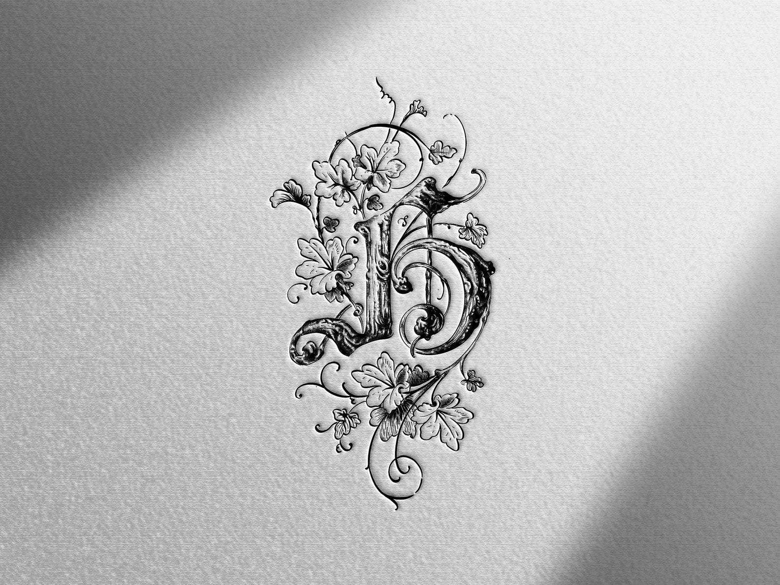 Victorian Era Monogram - Single Letter H, Vintage One Letter Monogram ...