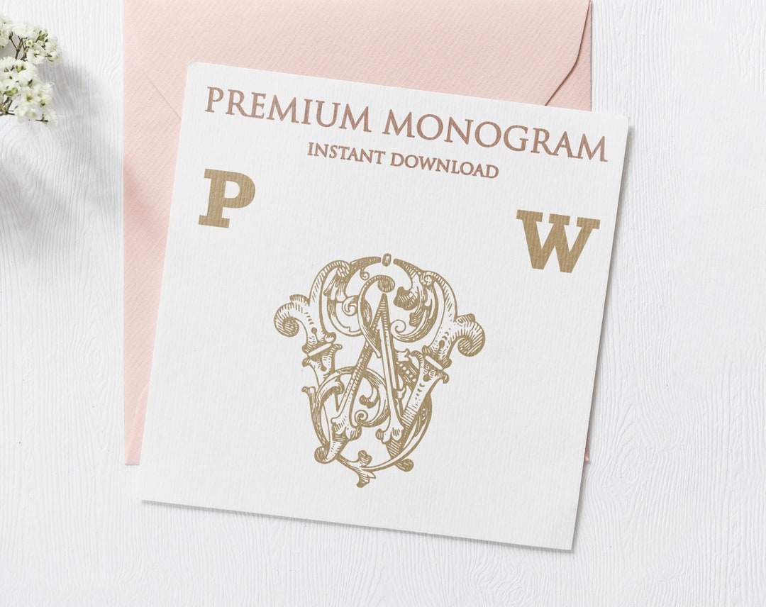 PW WP V.2 Wedding Duogram, Wedding Monogram | Wedding Logo | Invitation ...