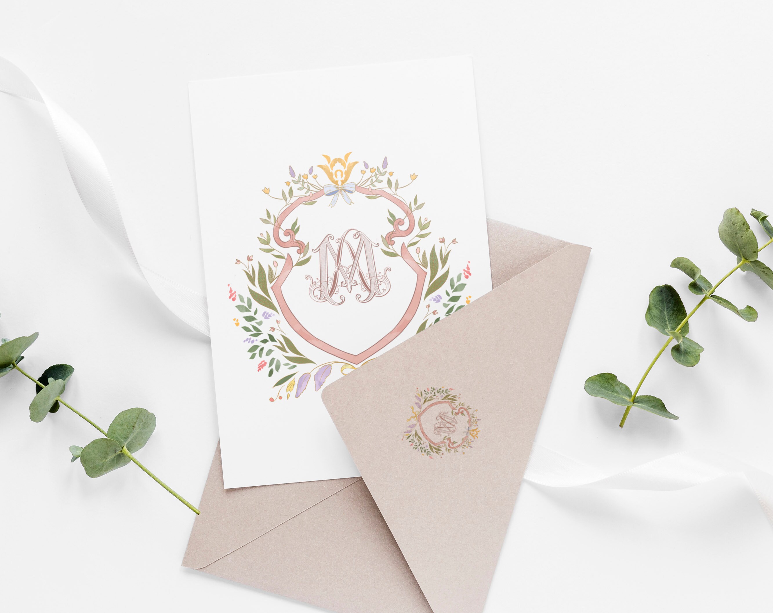 Modern Crest plus Monogram optional Made to Order Wedding | Etsy