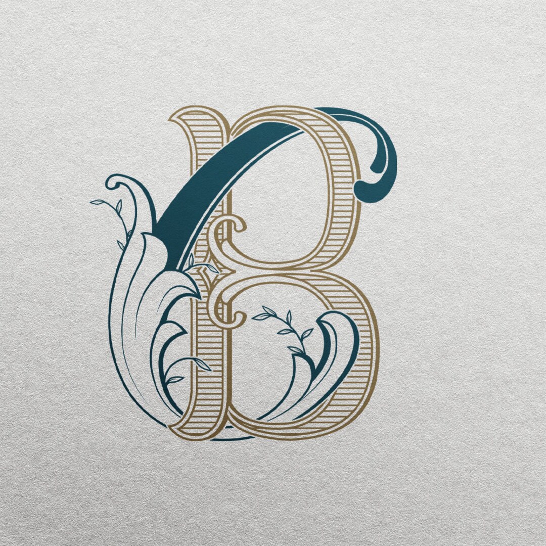 2 Letter Monogram With Letters CB | Digital Download - Wedding Monogram ...