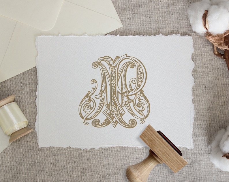 Vintage Wedding Monogram Logo: Initial Crest Design (digital Download ...