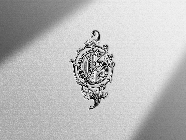 Victorian Era Monogram Single Letter G Vintage One Letter | Etsy