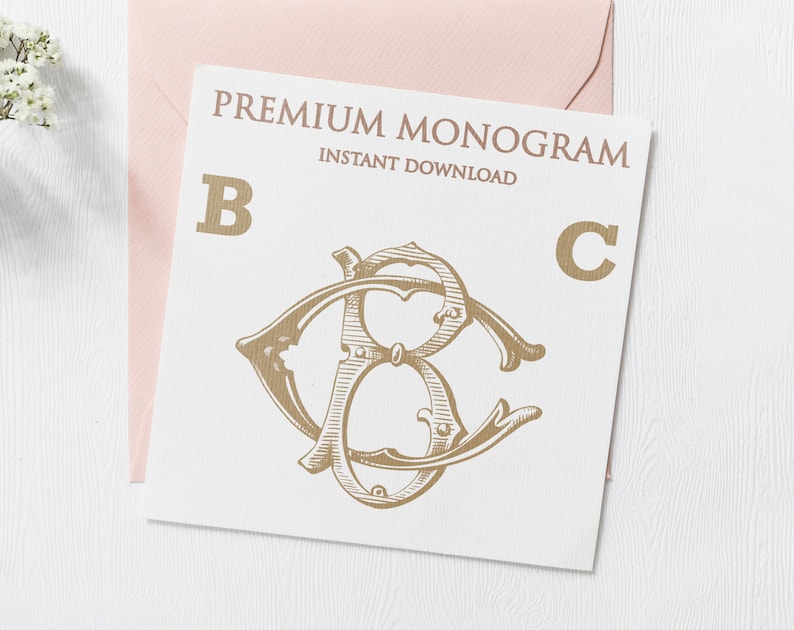 BC CB Wedding Duogram, Wedding Monogram | Wedding Logo | Invitation ...
