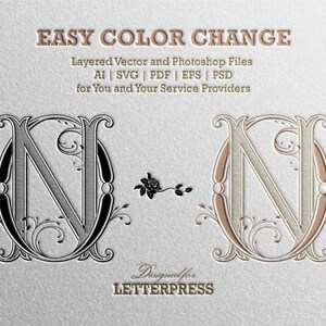 2 Letter Monogram With Letters ON | Digital Download - Wedding Monogram ...