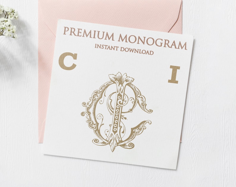 CI IC Wedding Duogram Wedding Monogram Wedding Logo - Etsy