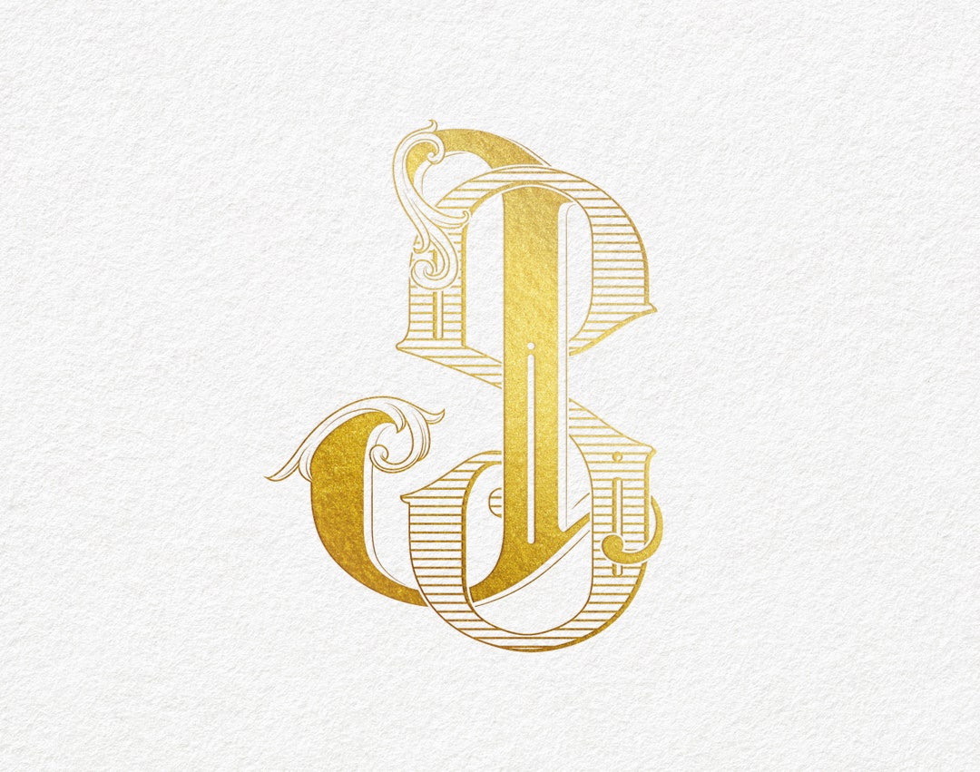 Wedding Monogram SVG With Initials JS | Color Editable Vector Design ...