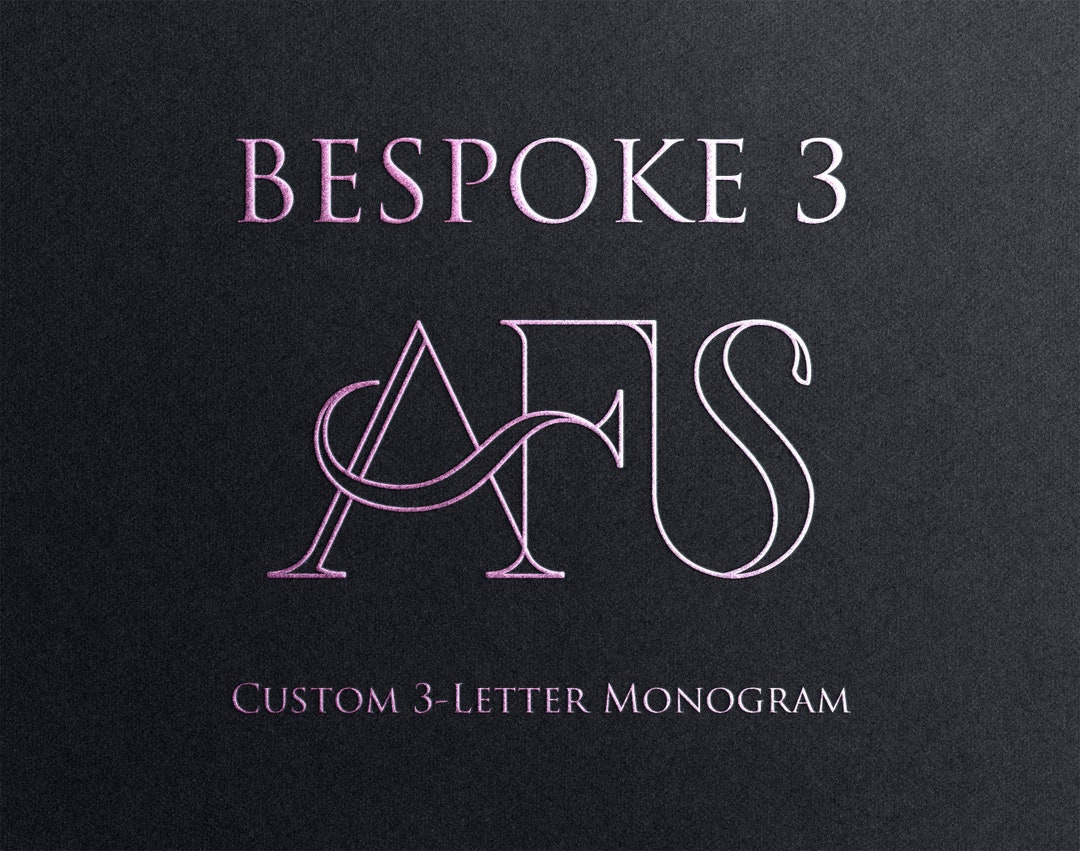 BESPOKE 3 | 3-letter Monogram - A Custom-made Digital Line Drawing of a ...