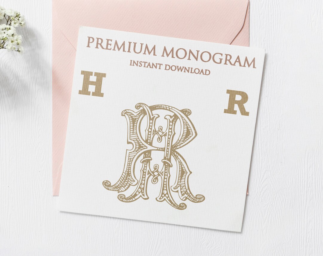HR RH Wedding Duogram, Wedding Monogram | Wedding Logo | Invitation ...