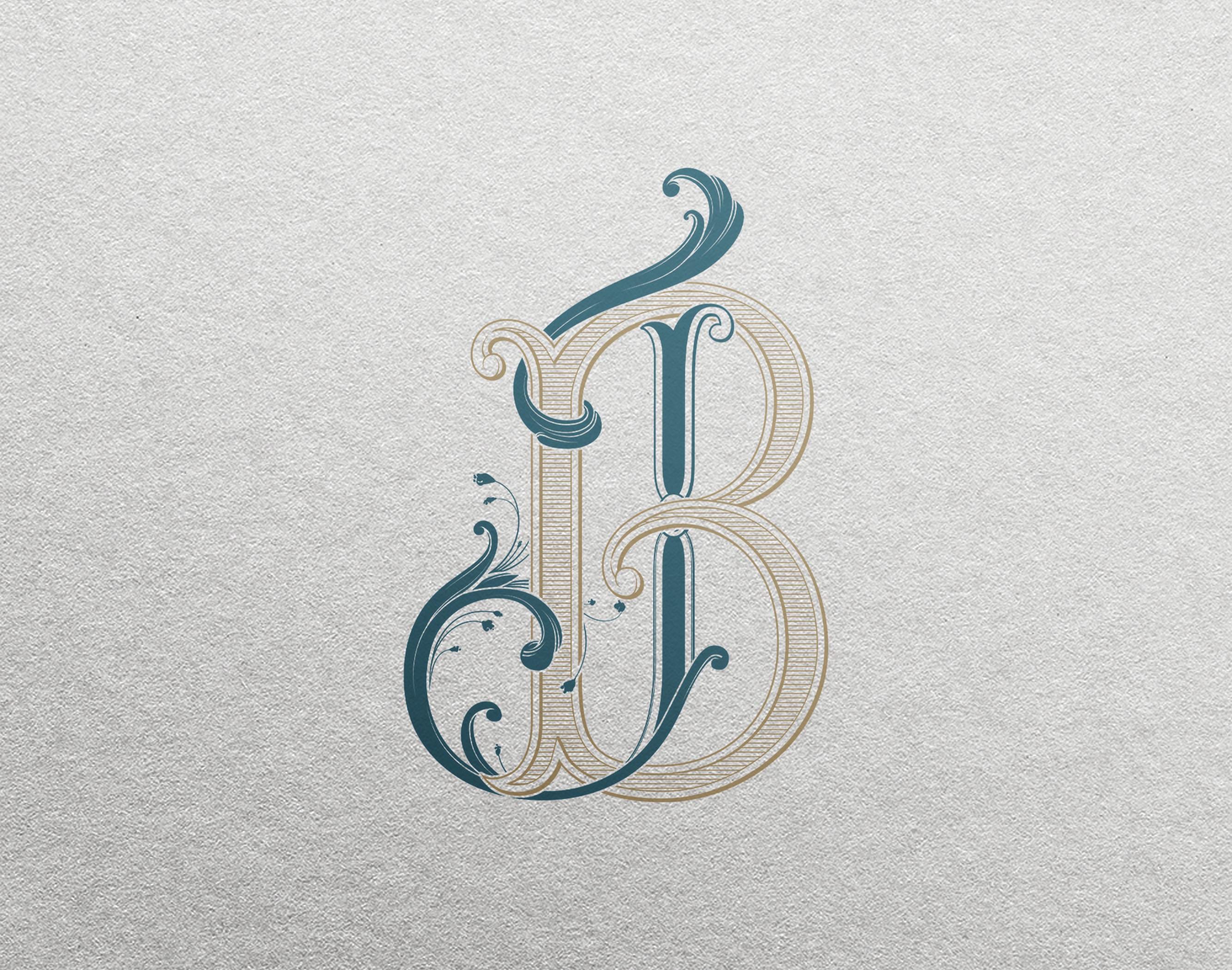 JB 2-letter Monogram | Digital Download - Wedding Monogram SVG ...