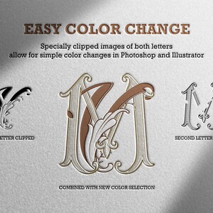 2 Letter Monogram With Letters VM | Digital Download - Wedding Monogram ...