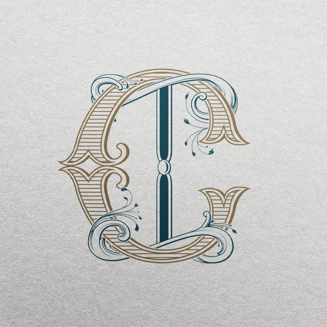 2-letter Monogram (IC) | Digital Download Only - Wedding Monogram SVG ...