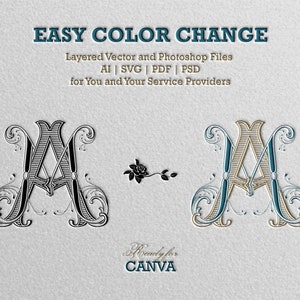 2-letter Monogram (MA) | Digital Download Only - Wedding Monogram SVG ...