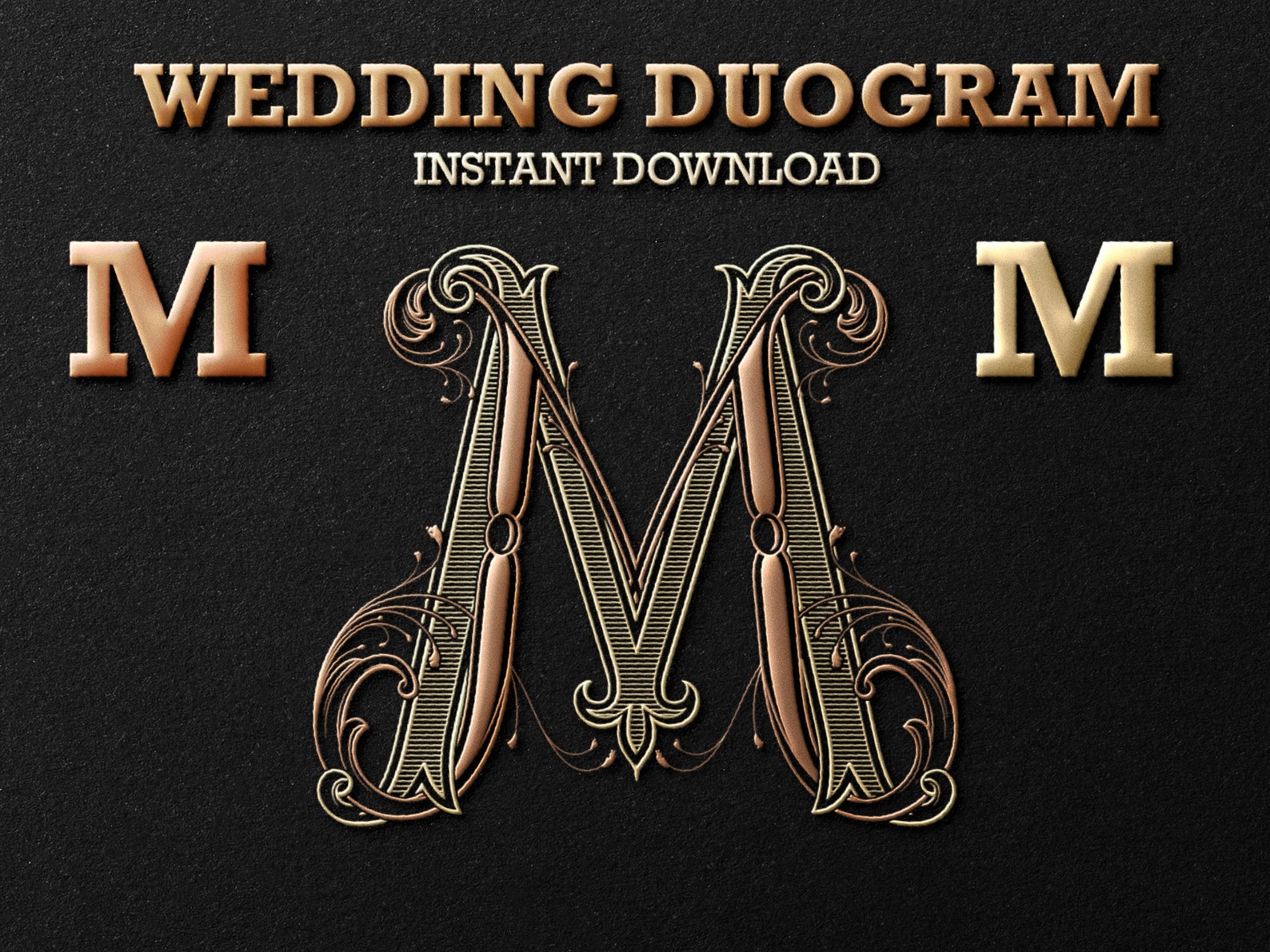 2 Letter Monogram with Letters MM Digital Download Wedding - Etsy España