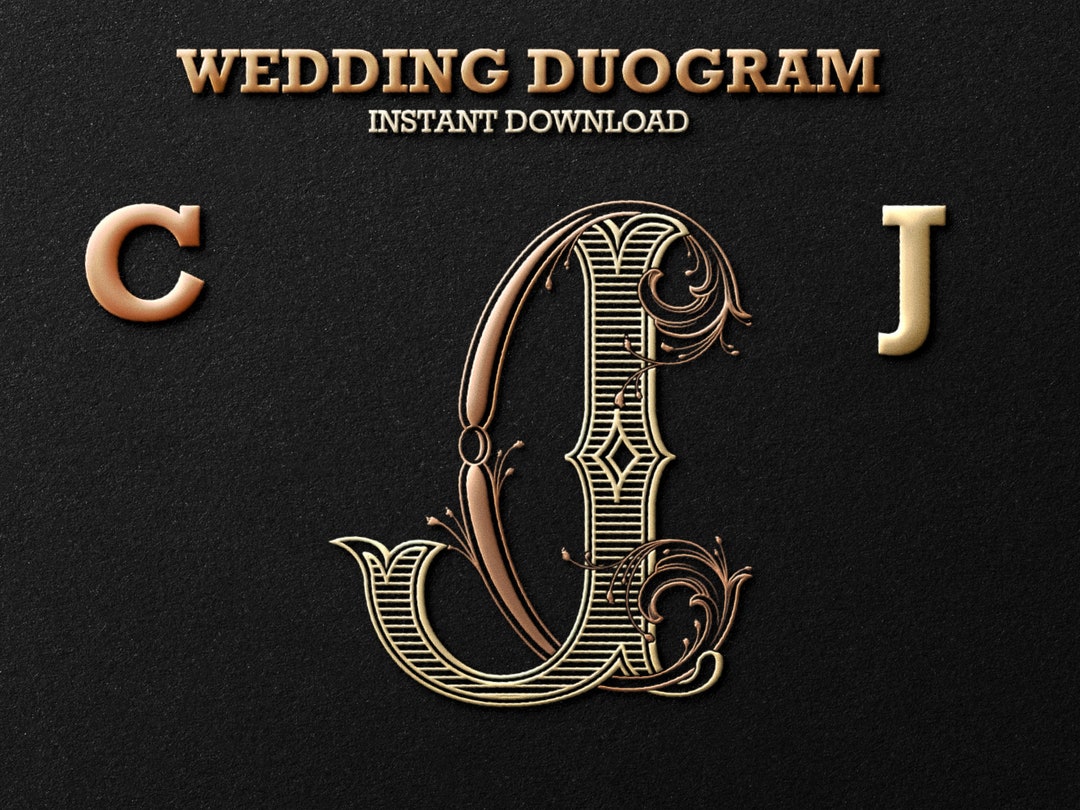 2 Letter Monogram With Letters JC | Digital Download - Wedding Monogram ...