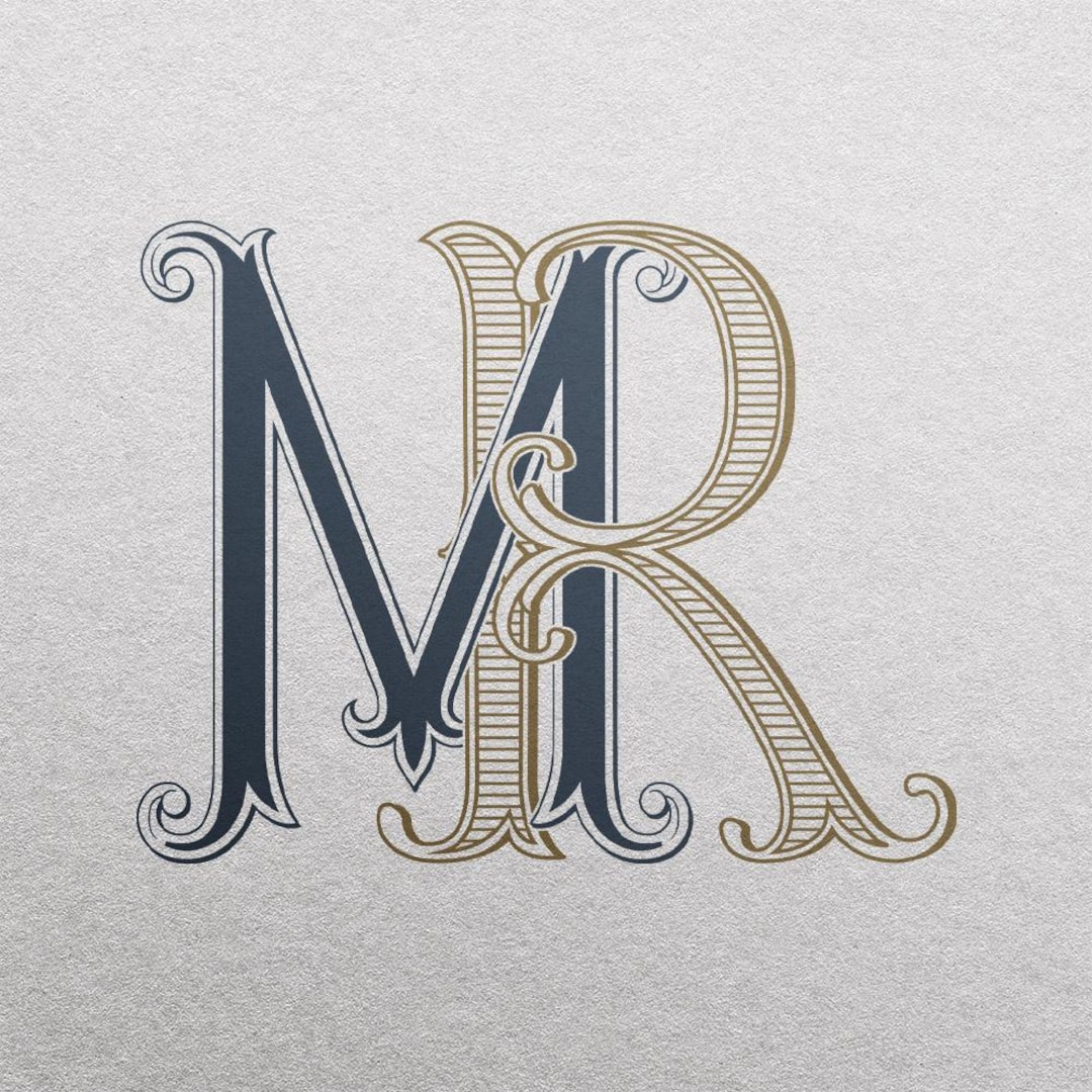 Wedding Monogram (MR): Elegant Initial Logo (digital Download) - Etsy