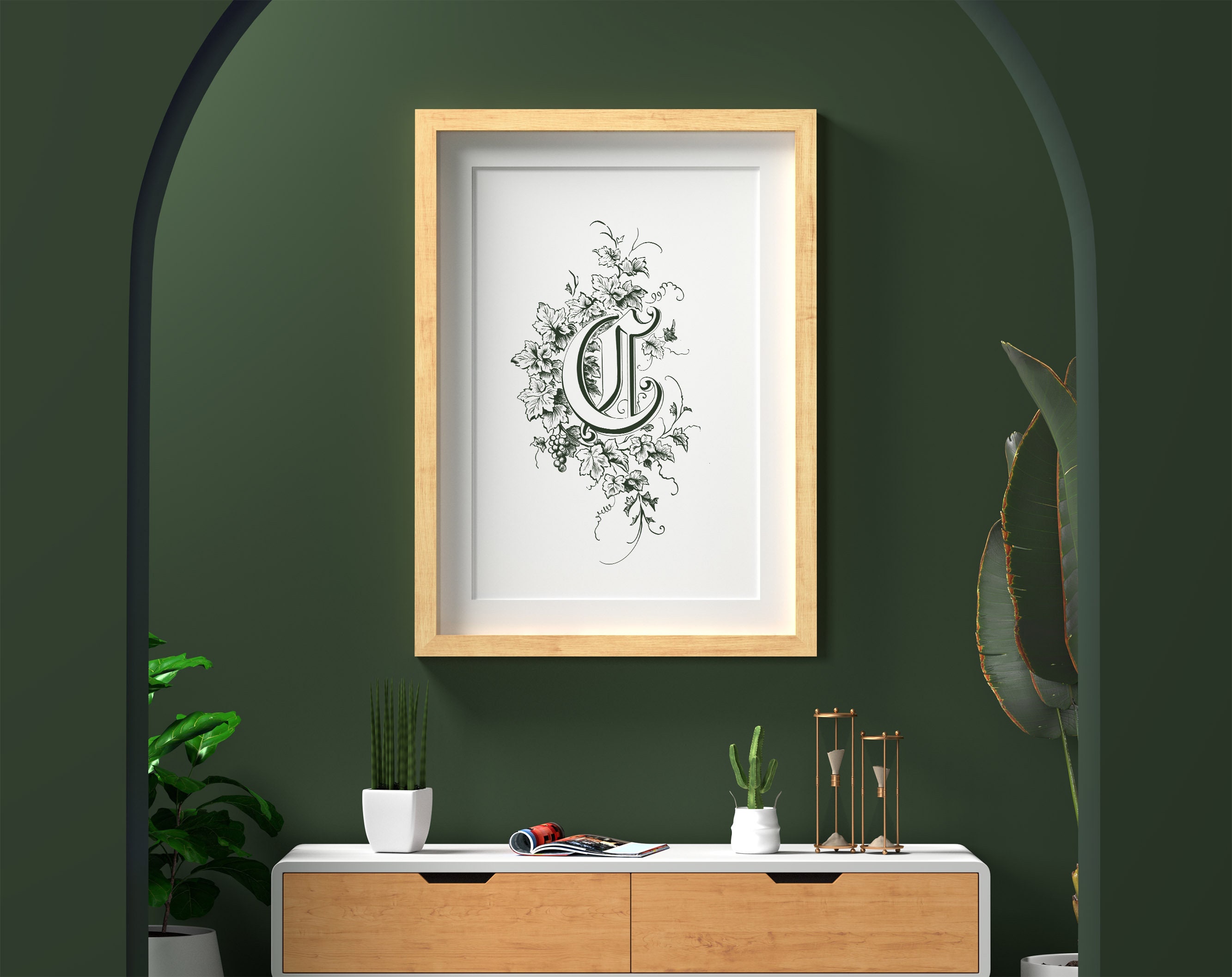 Victorian Era Monogram - Single Letter C, Vintage One Letter Monogram ...