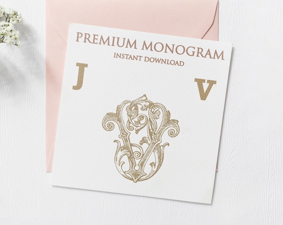 JV VJ V.2 Wedding Duogram Wedding Monogram Wedding Logo - Etsy
