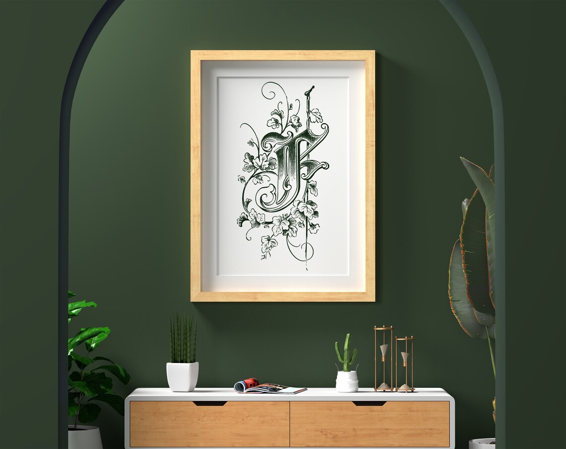 Victorian Era Monogram Single Letter F Vintage One Letter - Etsy