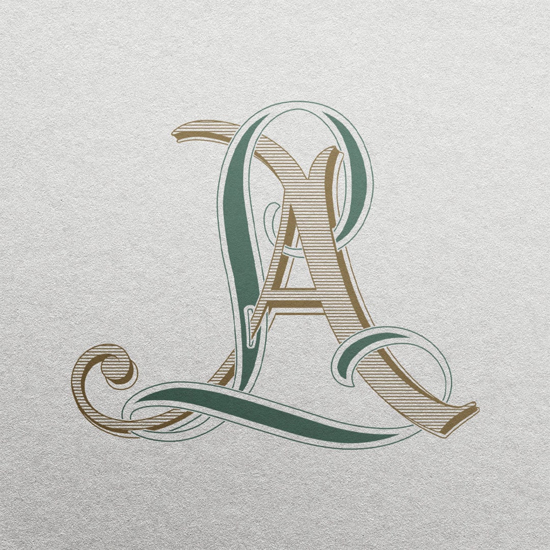 Wedding Monogram or Personal Logo With Initials LA | Color Editable ...