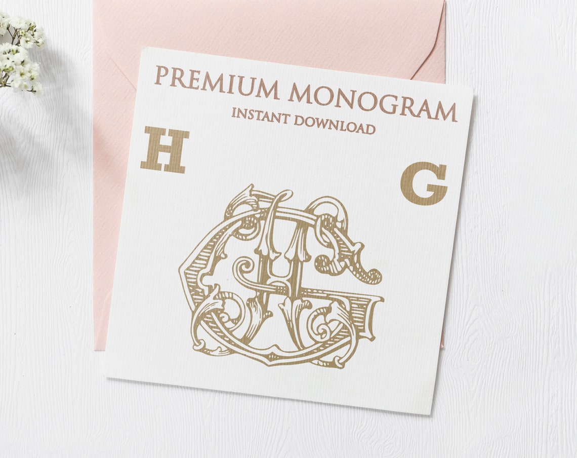HG GH Wedding Duogram, Wedding Monogram | Wedding Logo | Invitation ...