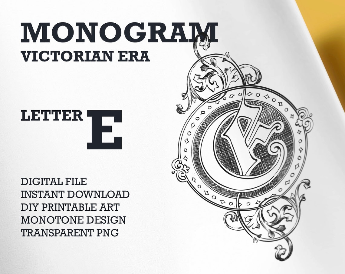 Victorian Era Monogram Single Letter E Vintage One Letter - Etsy