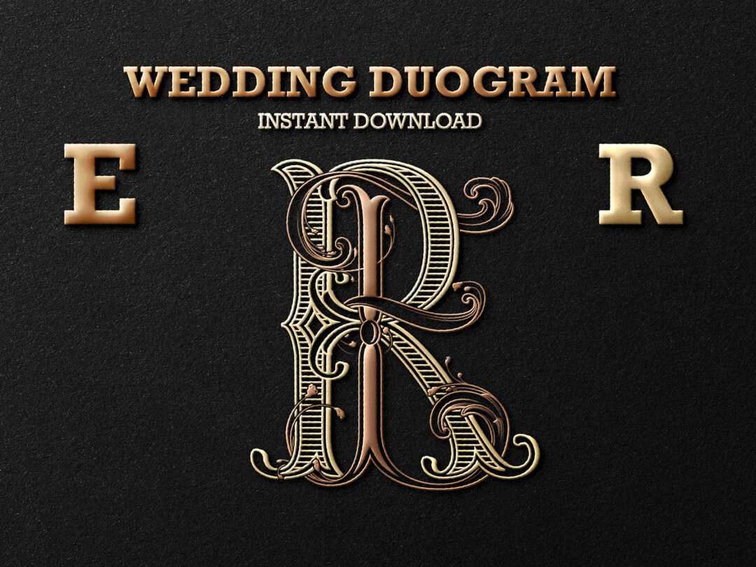 2 Letter Monogram with Letters ER Digital Download Wedding Monogram SVG ...