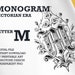 Victorian Era Monogram Single Letter M, Vintage One Letter Monogram ...