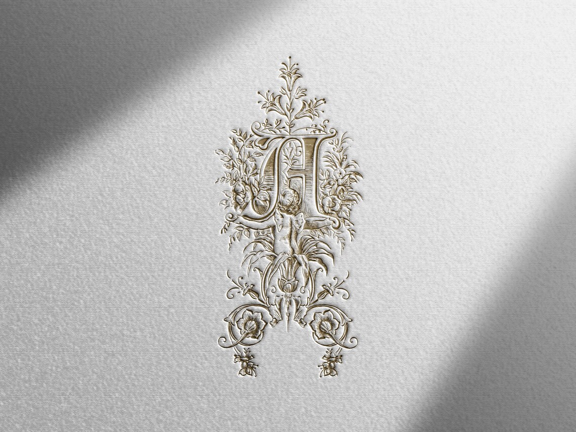 Victorian Era Monogram Single Letter A Vintage One Letter - Etsy