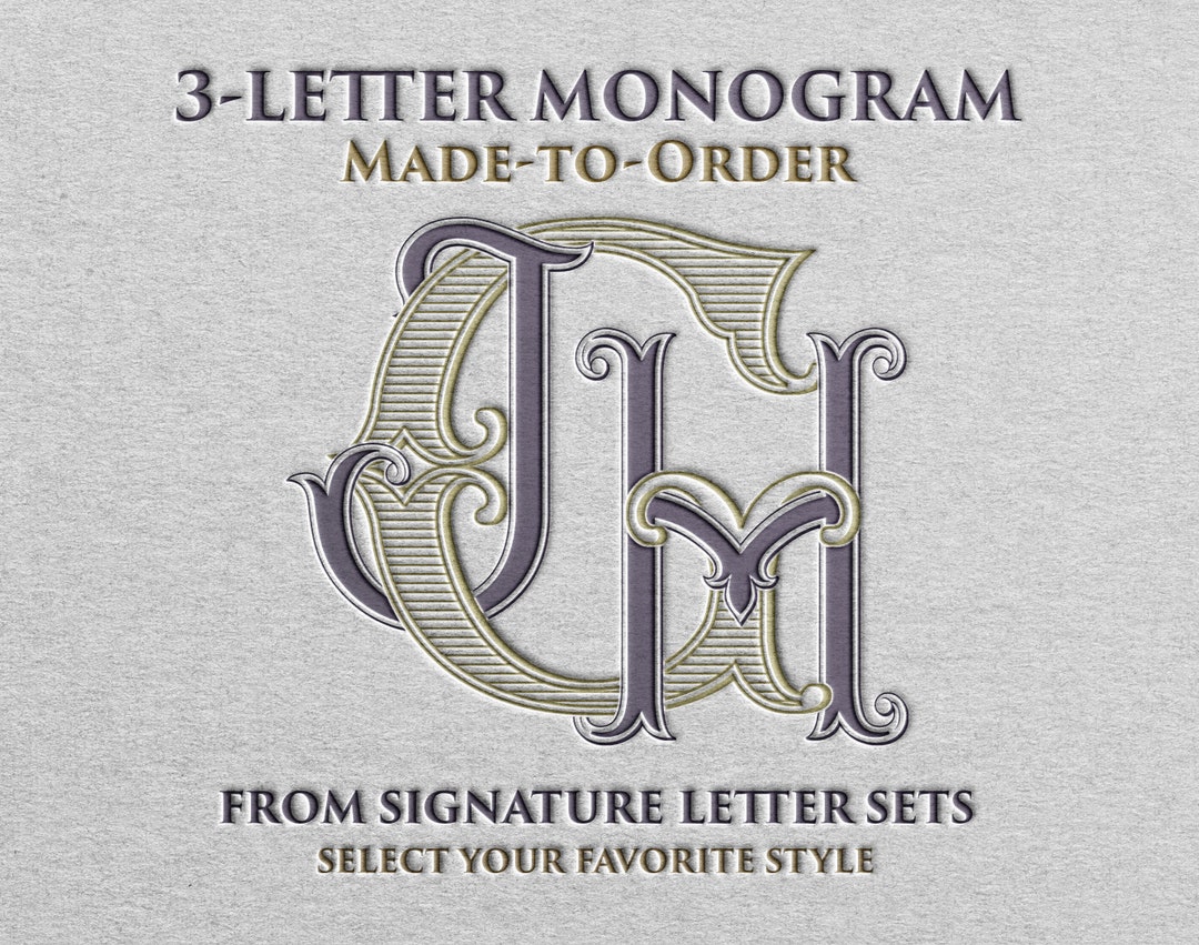 Made-to-order 3-letter Wedding Monogram | Choose Your Style From ...
