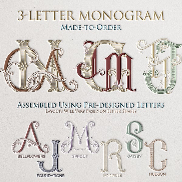 Monogram Svg 3 Letters - Etsy