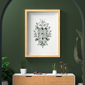 Victorian Era Monogram - Single Letter M, Vintage One Letter Monogram ...