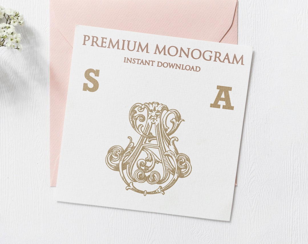 SA AS Wedding Duogram, Wedding Monogram | Wedding Logo | Invitation ...